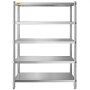 VEVOR Stainless Steel Shelves 48x18.5 Inch 5 Tier Adjustable Shelf ...