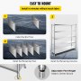 VEVOR Stainless Steel Shelving 60x18.5 Inch 5 Tier Adjustable Shelf ...