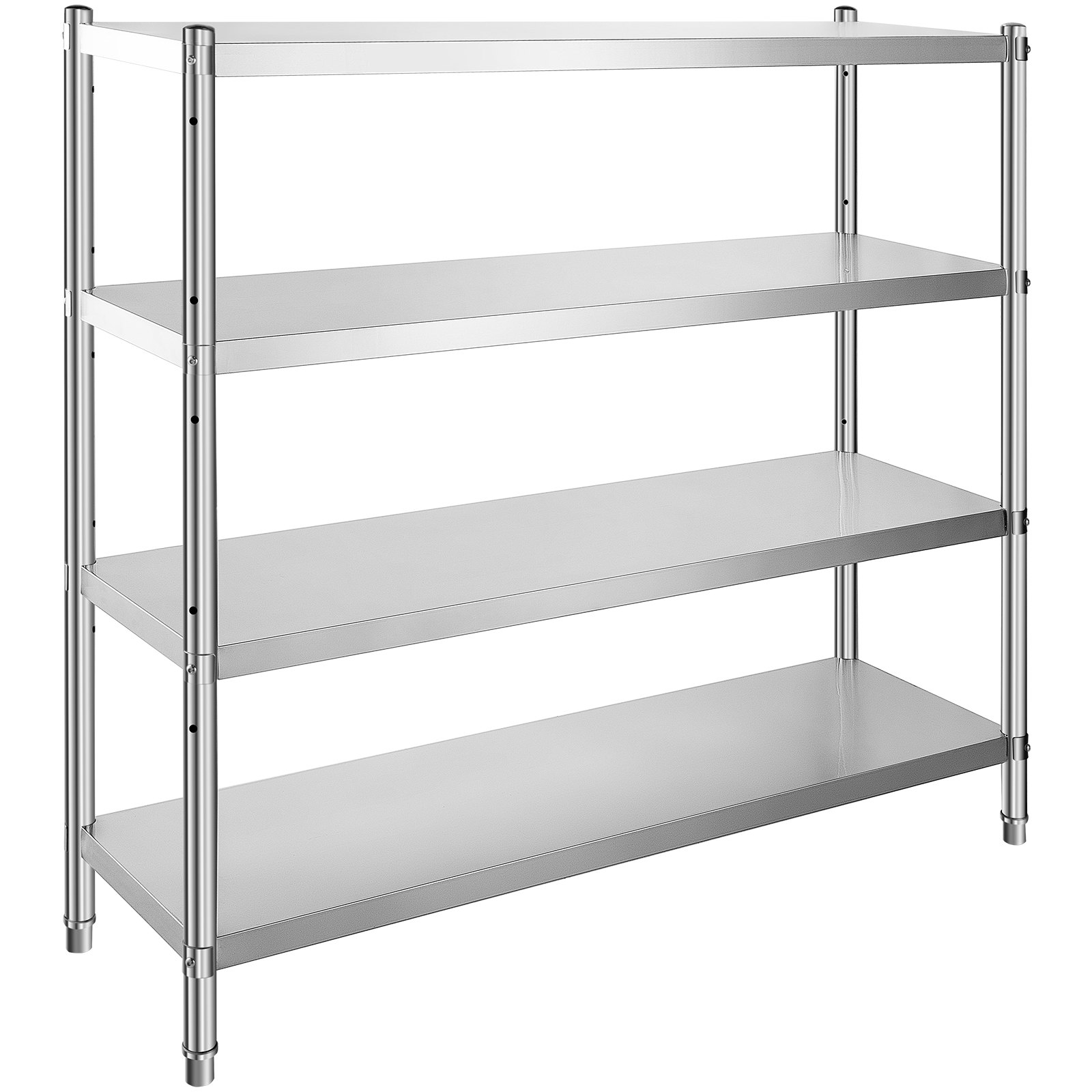 VEVOR Storage Shelf, 4-Tier Stainless Steel Shelving, Storage Shelving ...