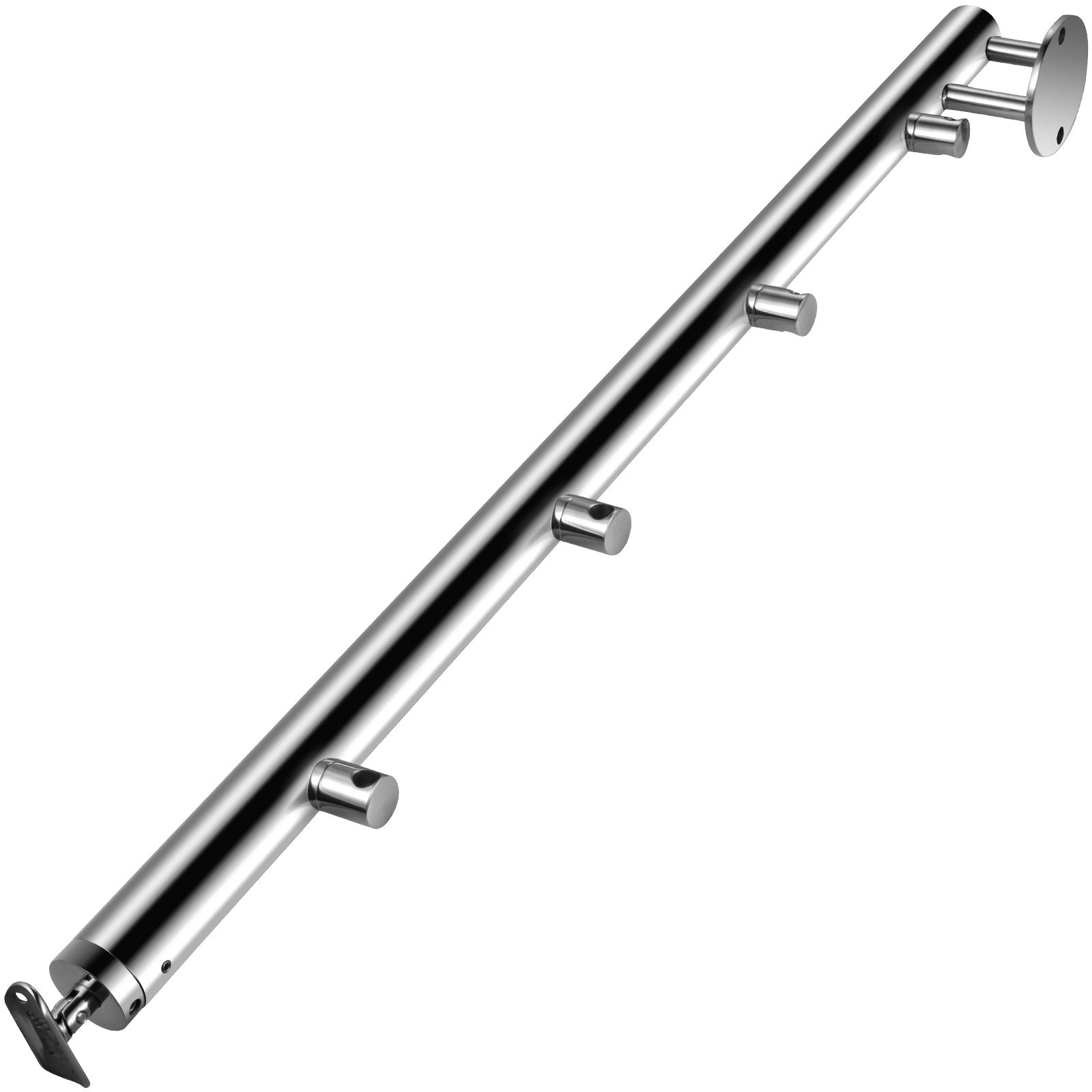 Vevor Adjustable Angle Stair Rail Stair Banister Handrail With 4 ...