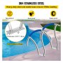 Vevor Swimming Pool Handrail Ladder Handrail Stainless Steel Rail W ...