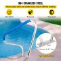 VEVOR Pool Rail 48x36 Pool Railing 304 Stainless Steel 250LBS Load ...