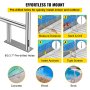 VEVOR Pool Rail 55x32 Pool Railing 304 Stainless Steel 250LBS Load ...
