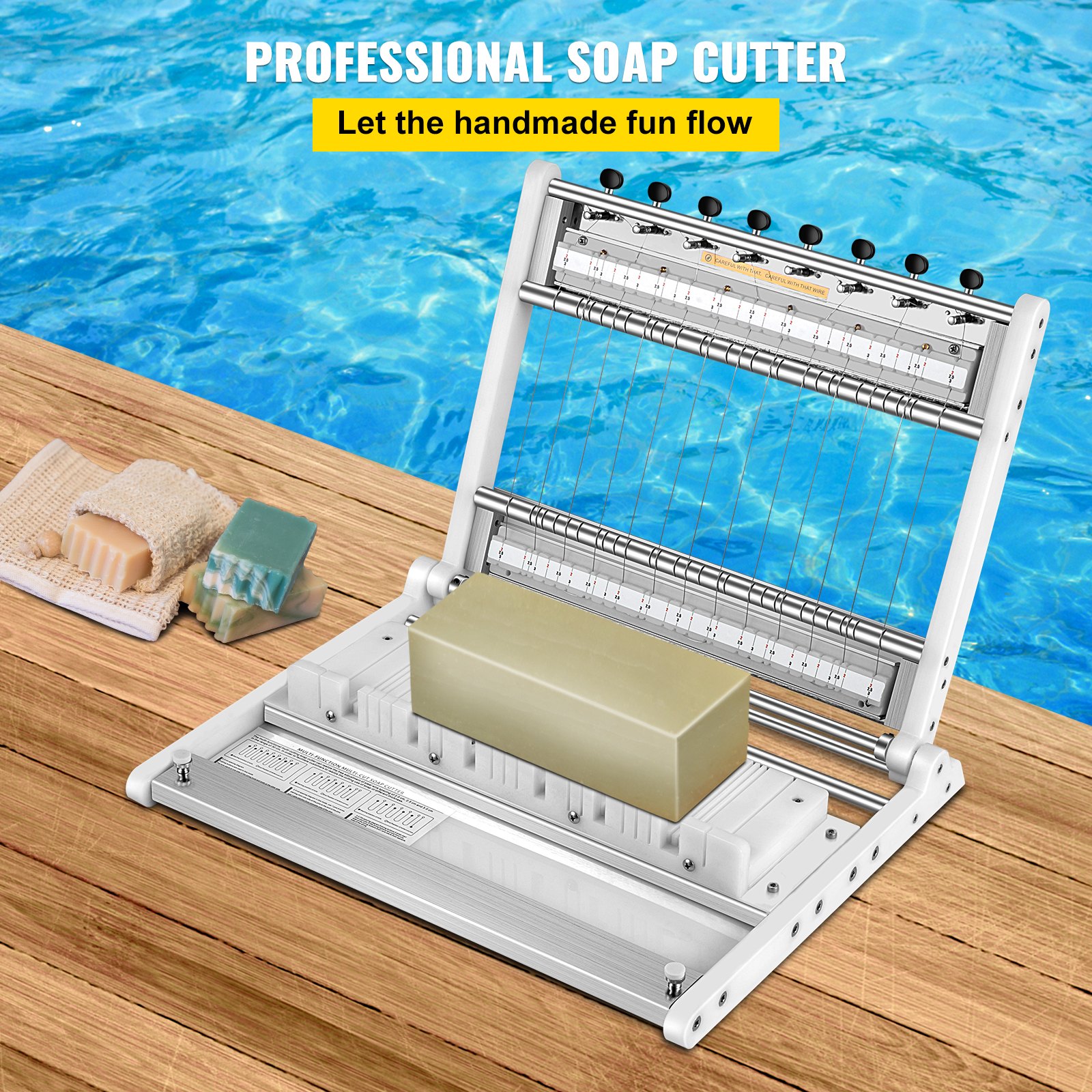 VEVOR Soap Cutter, Cuts 1-15 Bars, 0.8/1/1.2 inch Adjustable Width ...