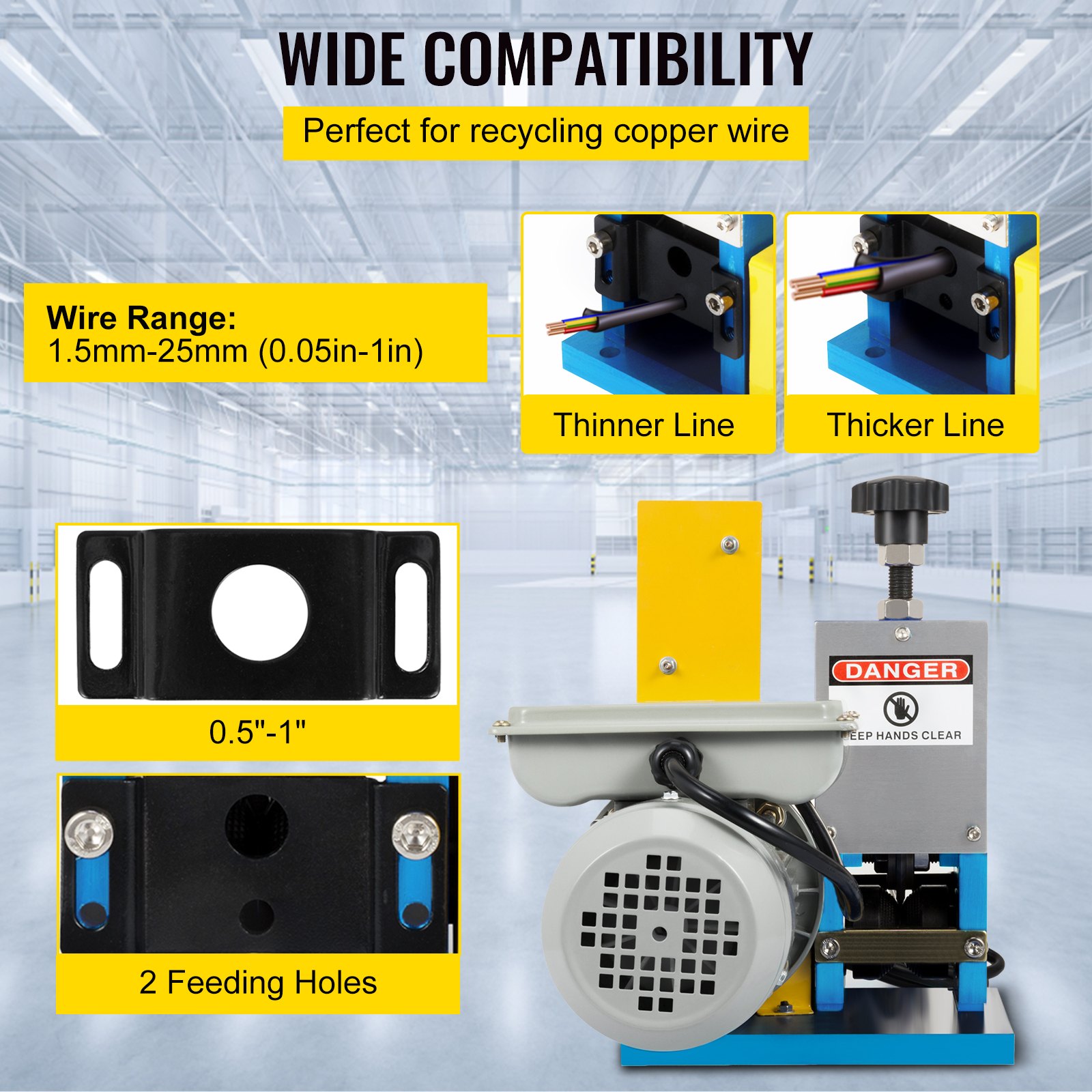 VEVOR Wire Stripping Machine Automatic Cable Stripper for 0.06"-1 ...