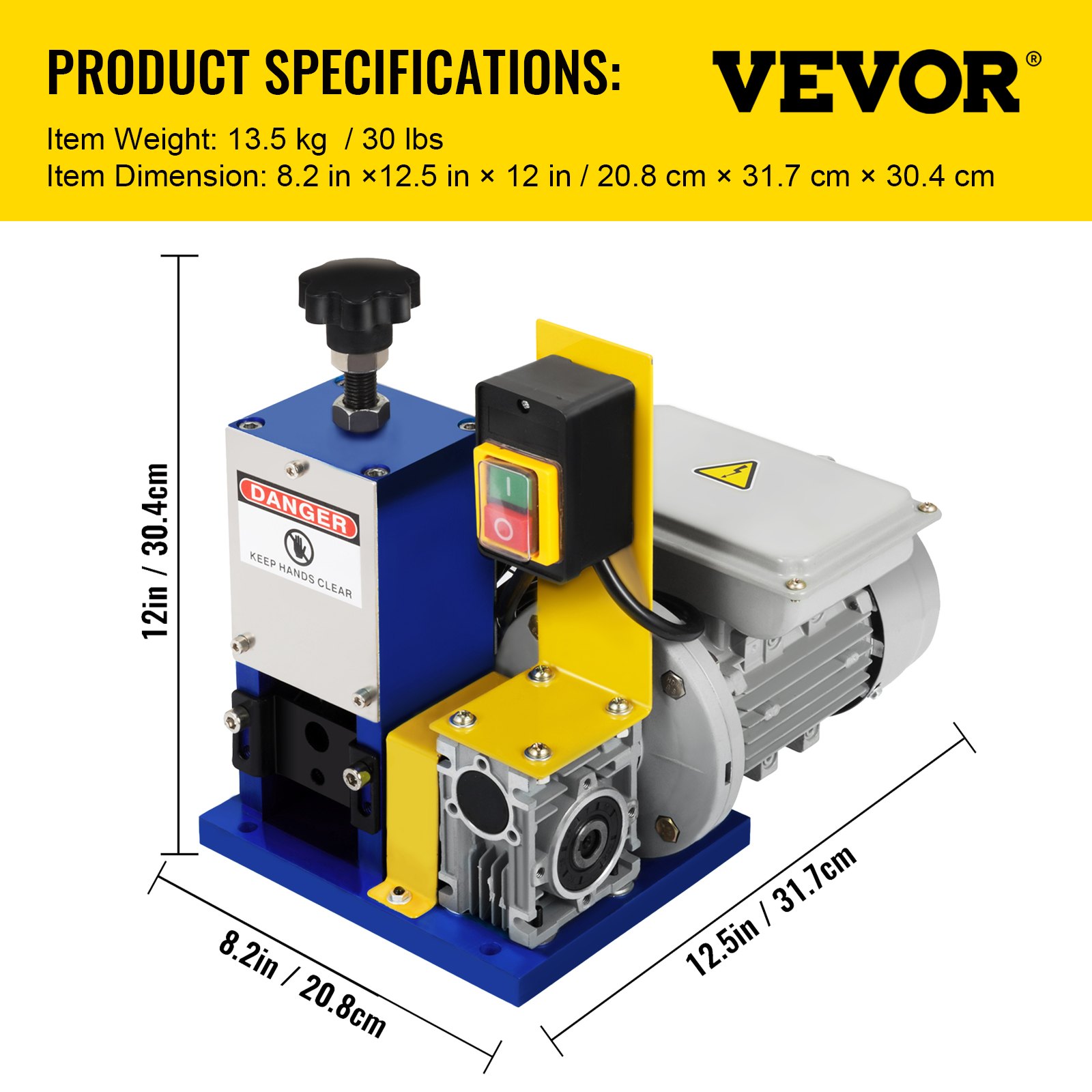 VEVOR Wire Stripping Machine Automatic Cable Stripper 0.06"-1" w ...