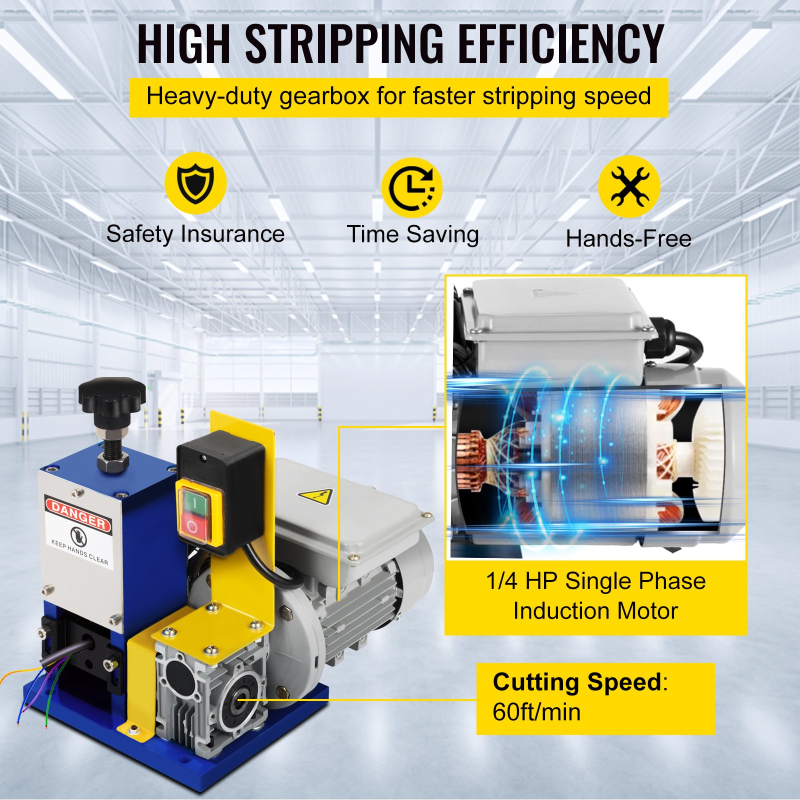VEVOR Automatic Electric Wire Stripping Machine 0.05"-0.98", Cable Wire ...
