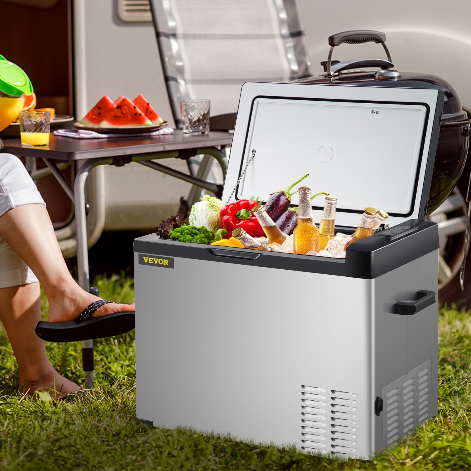 VEVOR 12 Volt Refrigerator, Portable Refrigerator (-4℉~68℉) With APP ...