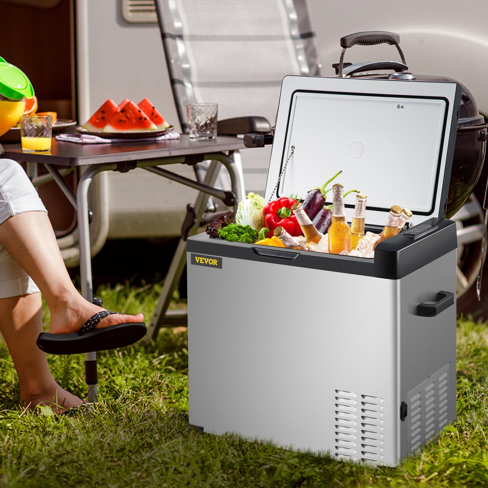 VEVOR 12 Volt Refrigerator, Portable Refrigerator (-4℉~68℉) With APP ...