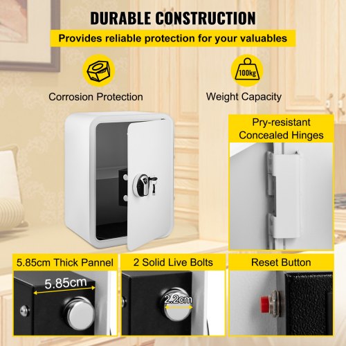 VEVOR Safe Box Lock Security 1.8 Cubic Feet Cash Box with Removable ...