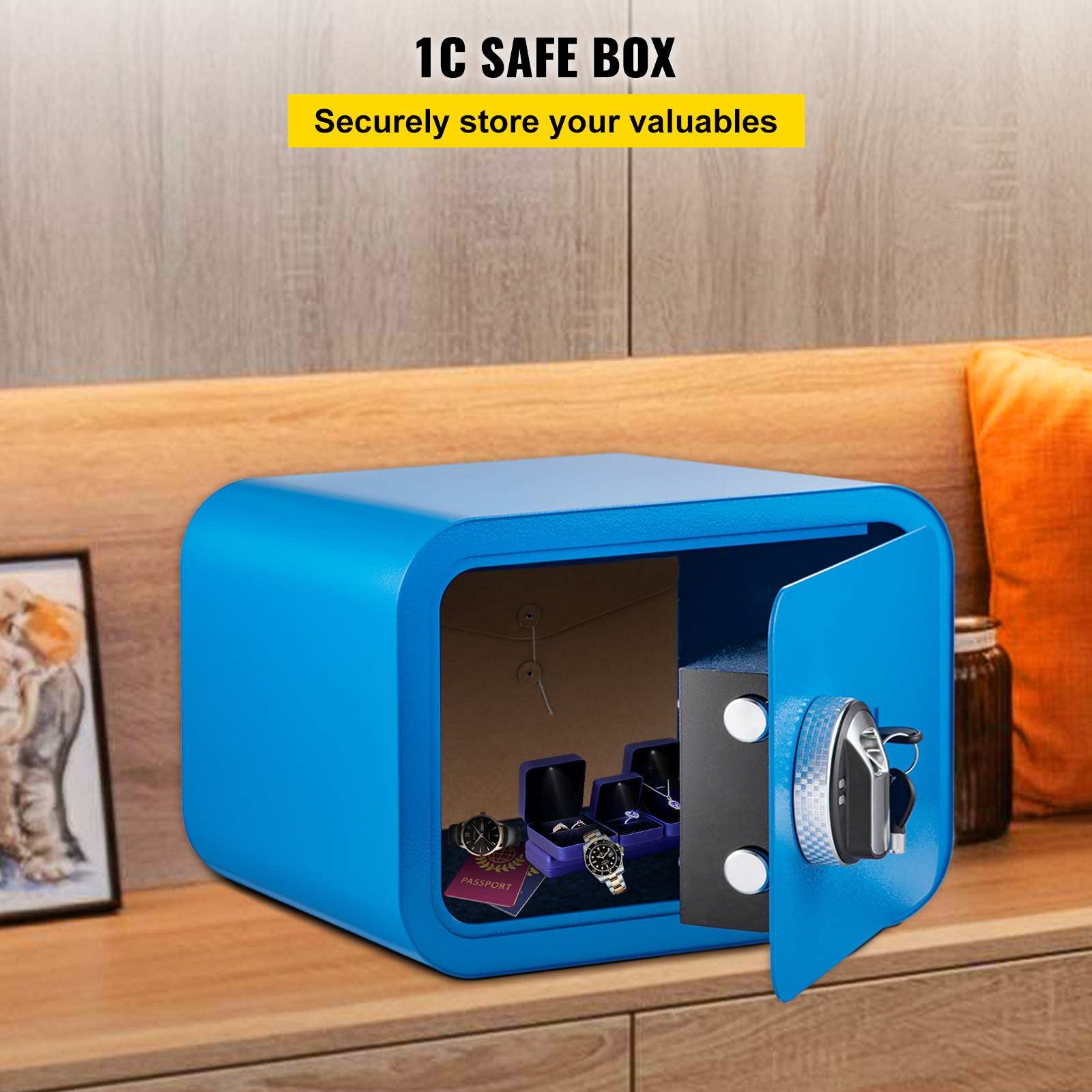 VEVOR Safe Box Lock Biometric 1 Cubic Foot Cash Box Fingerprint Office ...