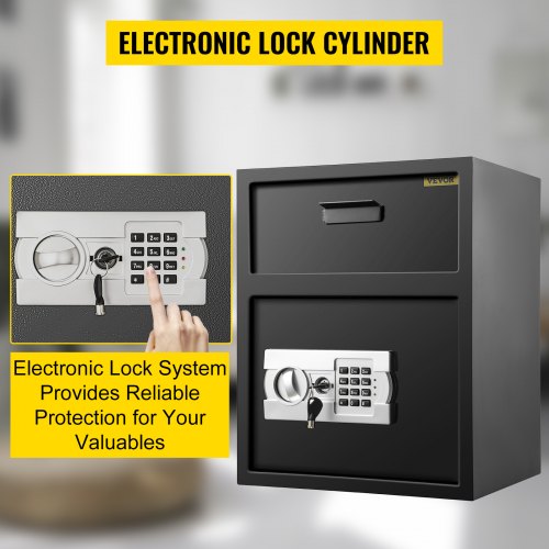 Vevor Digital Safe Box Depository Fireproof Waterproof Cash Vault ...