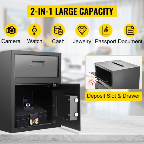 VEVOR Digital Depository Safe 1.7 Cubic Feet Made of Carbon Steel ...