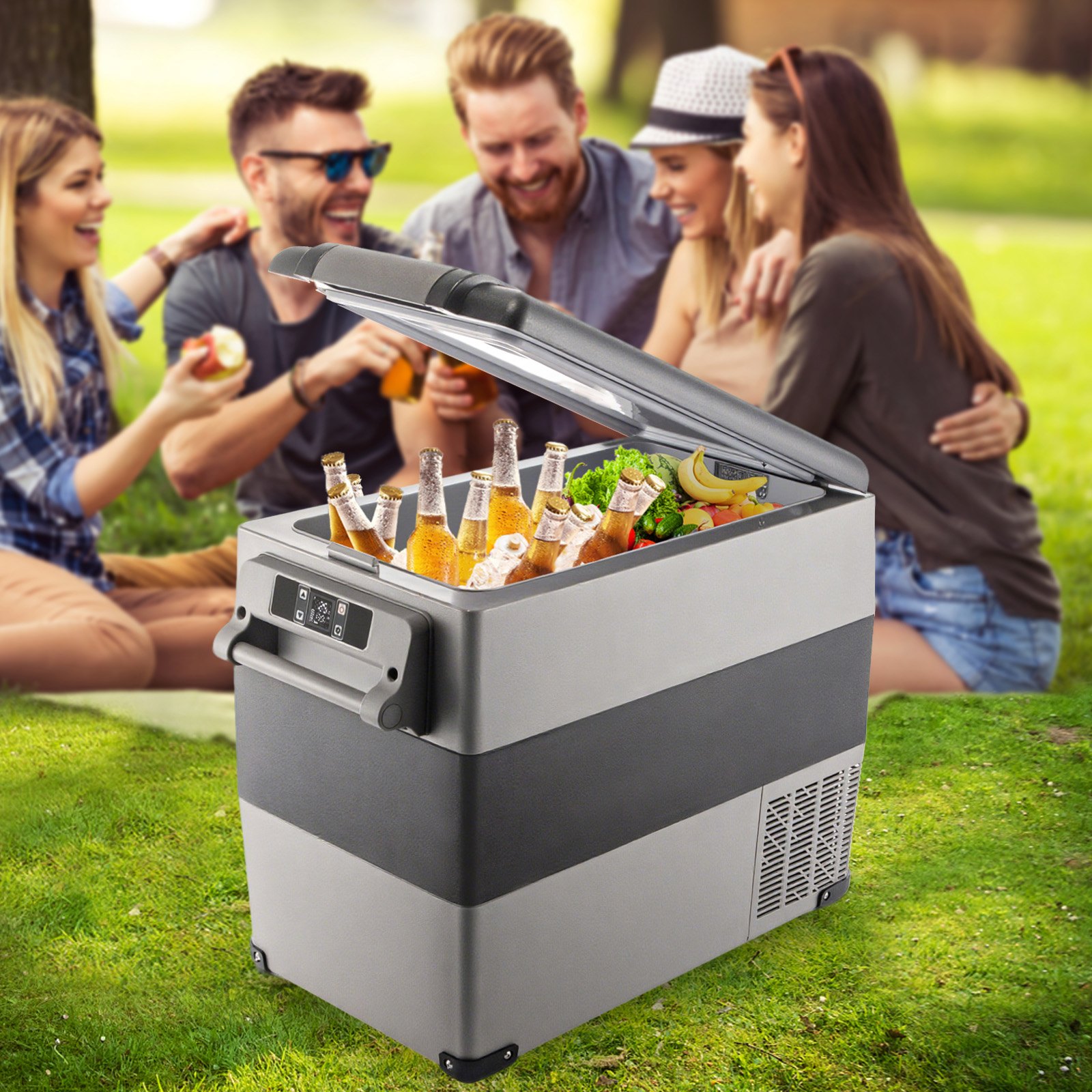 VEVOR 12 Volt Refrigerator, 58 Quart Car Refrigerator, Dual Zone ...
