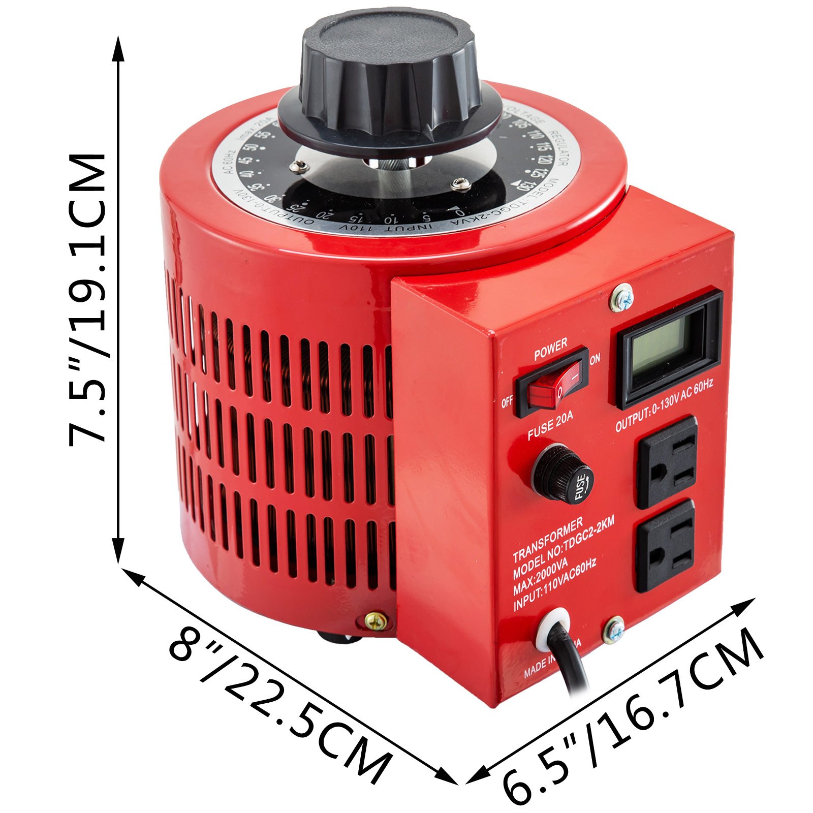 VEVOR Variable Transformer 2000VA 110V 60Hz Varic 0-230 Volt Adjustable ...