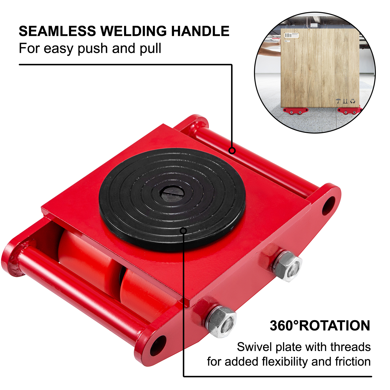 VEVOR 4pcs Machinery Mover, 6T Machinery Skate Dolly, 13200lbs ...
