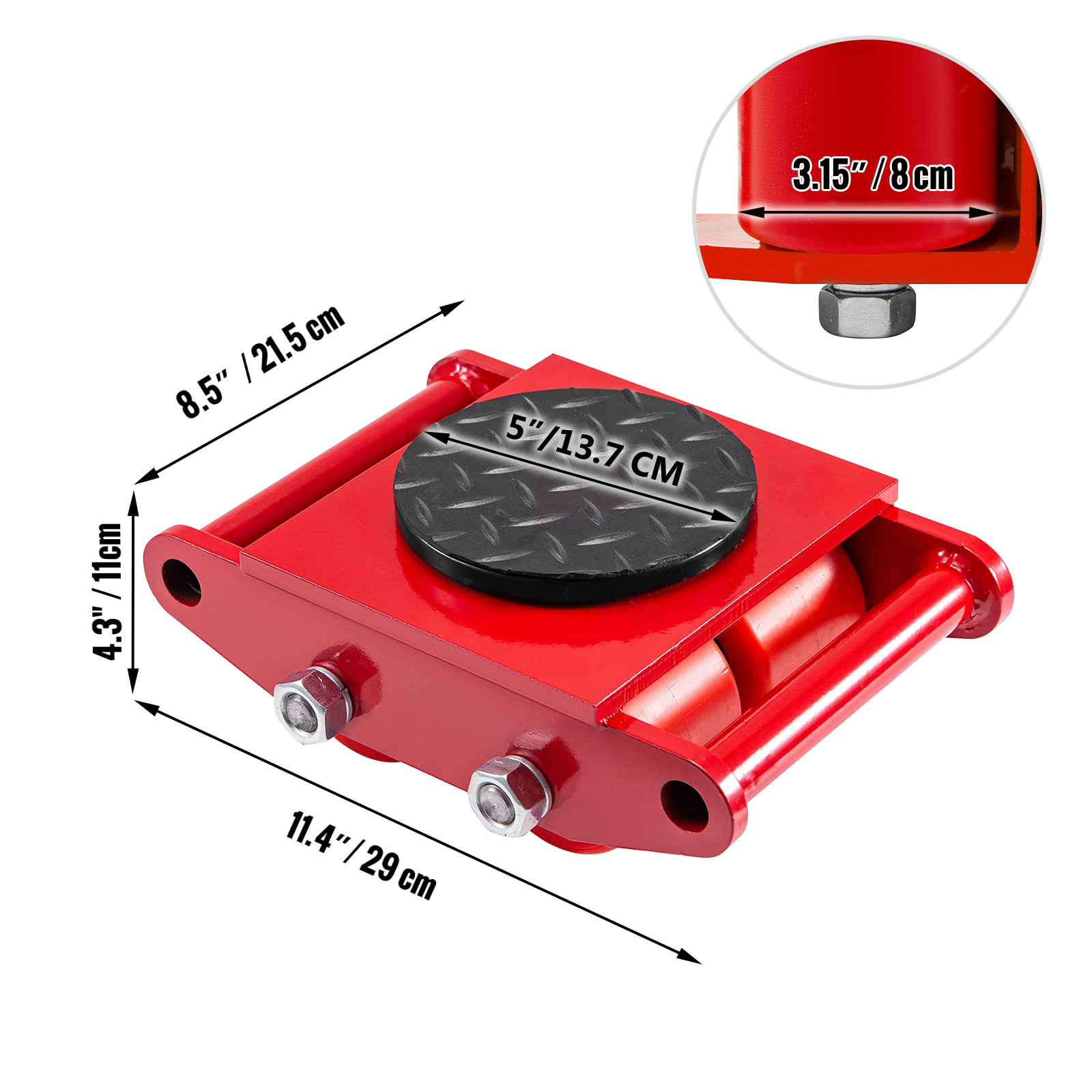 VEVOR 4pcs Machinery Mover, 6T Machinery Skate Dolly, 13200lbs ...