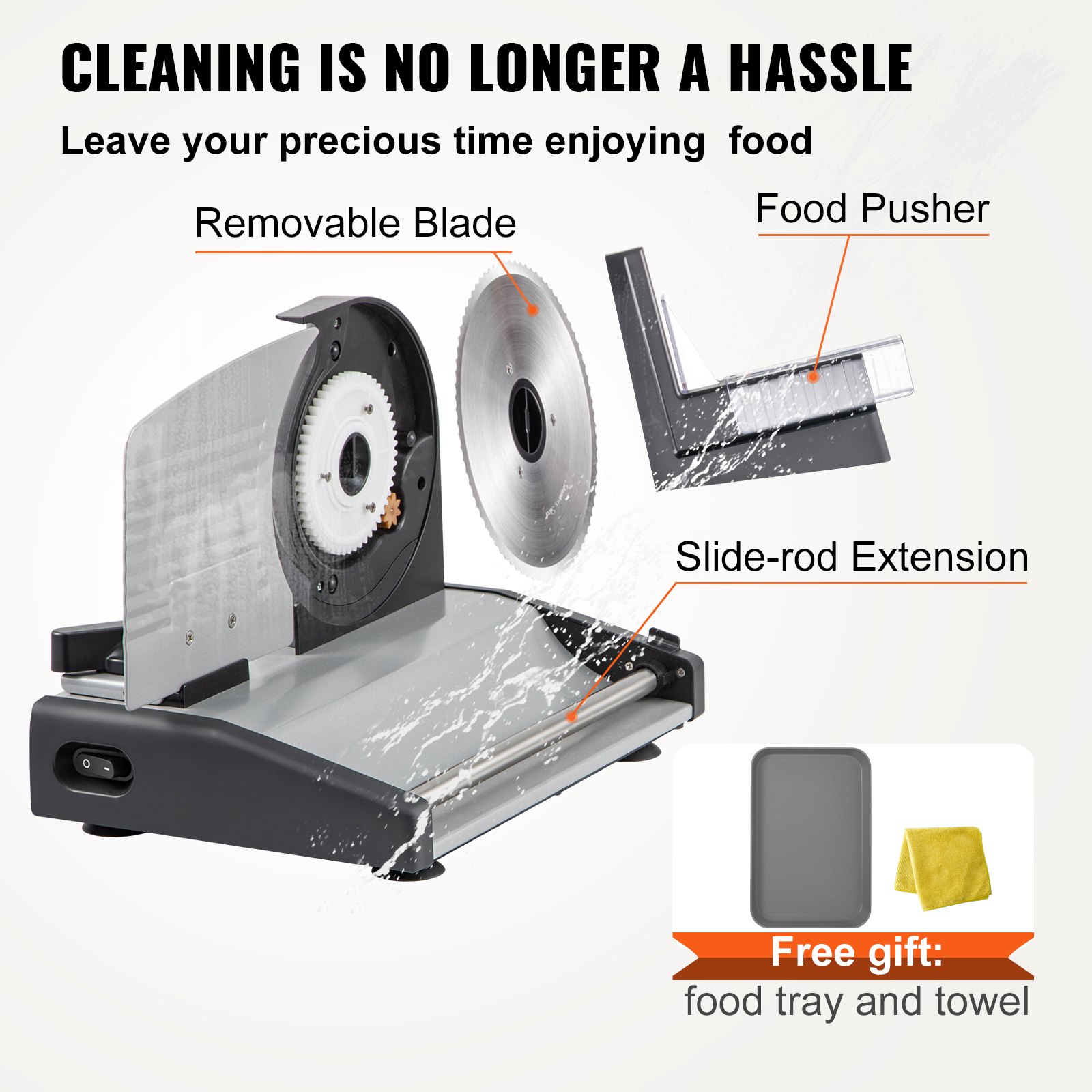 VEVOR 7.5" Commercial Meat Slicer 200W Electric Deli Slicer for Meat ...