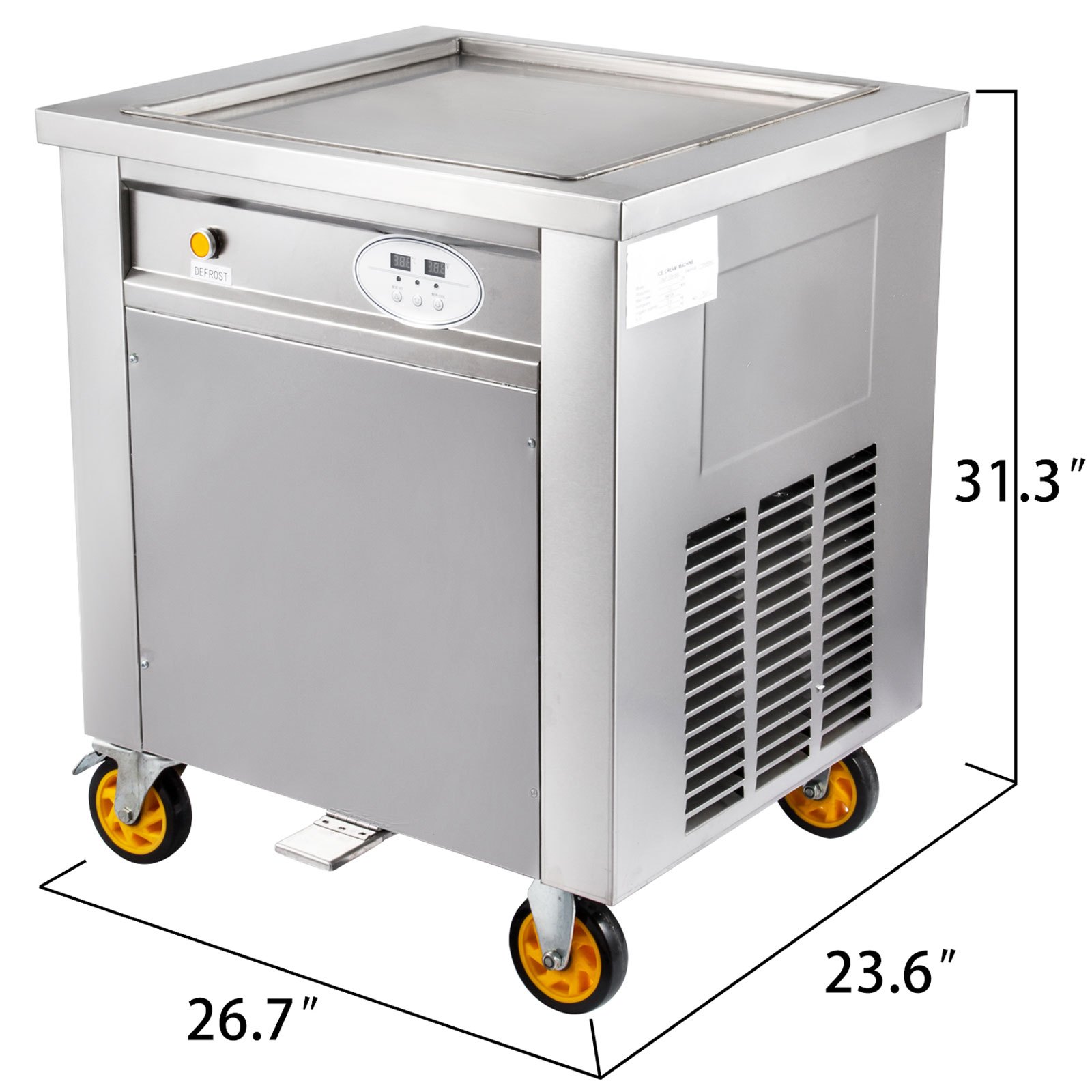 VEVOR Commercial Rolled Ice Cream Machine, 1350W Stir-Fried Yogurt ...