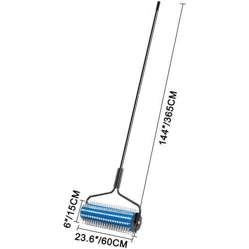 VEVOR VEVOR Roller Weed Rake, 12’ Lake Weed Cutter, Uproots Aquatic ...