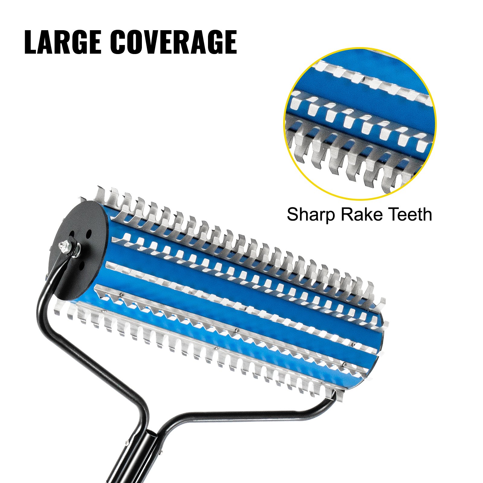 VEVOR VEVOR Roller Weed Rake, 12’ Lake Weed Cutter, Uproots Aquatic ...