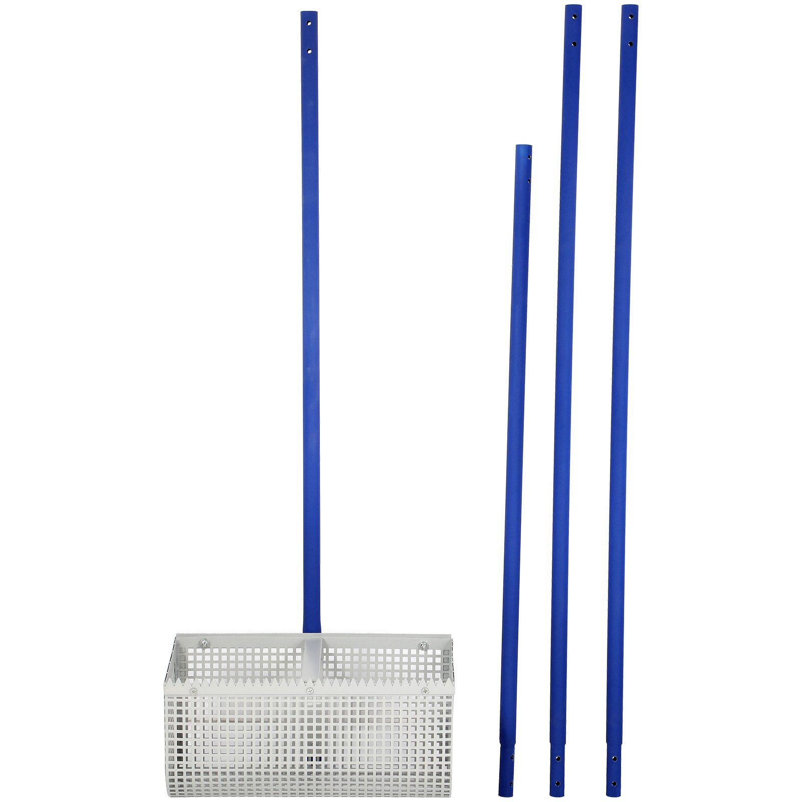 VEVOR Sand Rake, 165 inches Pole Beach Rake, Blue Lake Weed Rakes, 16 ...