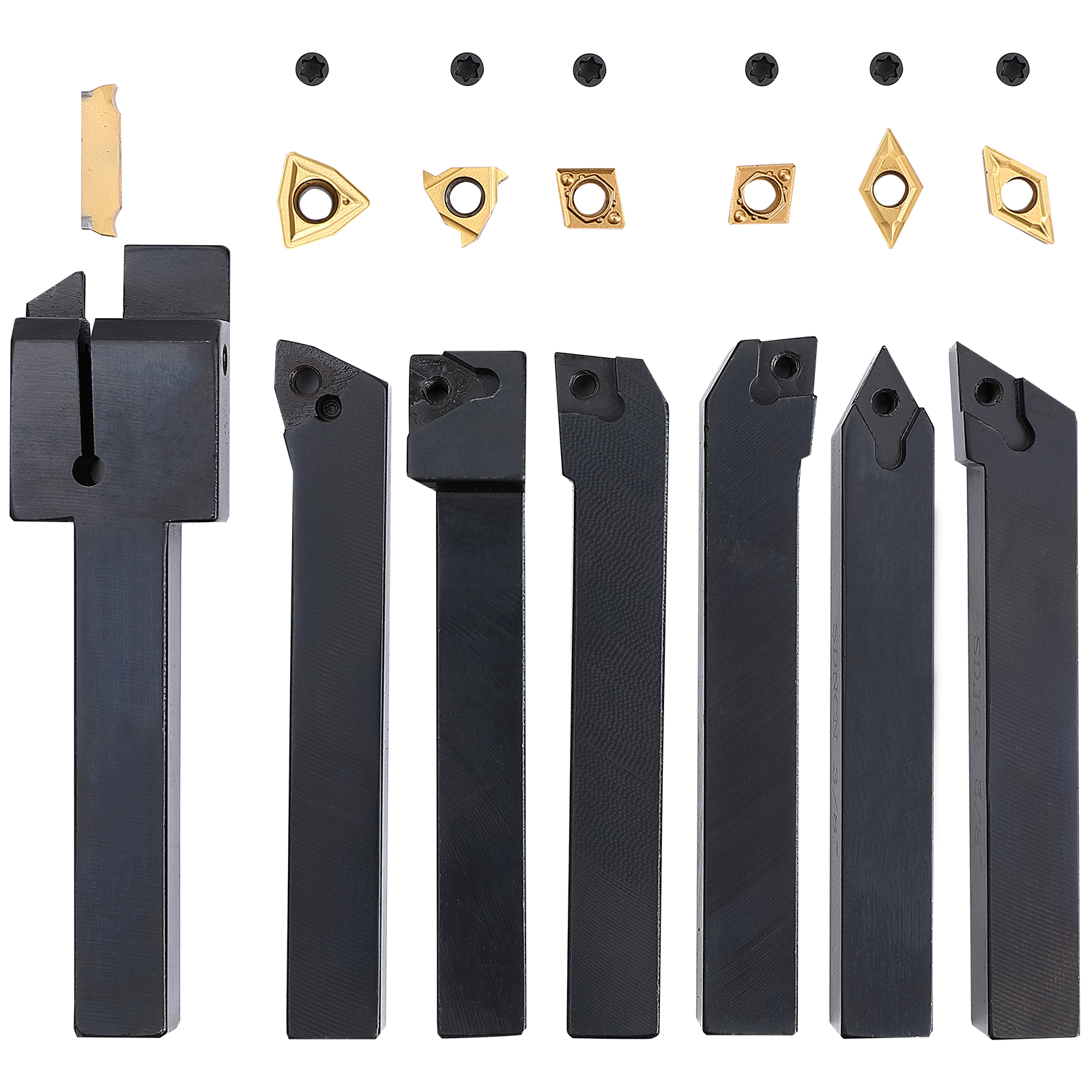 Carbide Indexable Turning Tool 1/2" 7pcs Lathe Tool Bit Set Thread ...