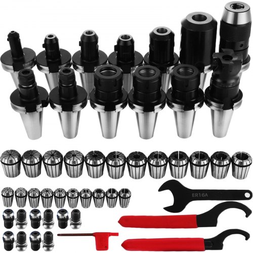 VEVOR Collet Set, CAT40 ER32 ER16, Spring Steel Chuck Collet Kit, 13pcs ...