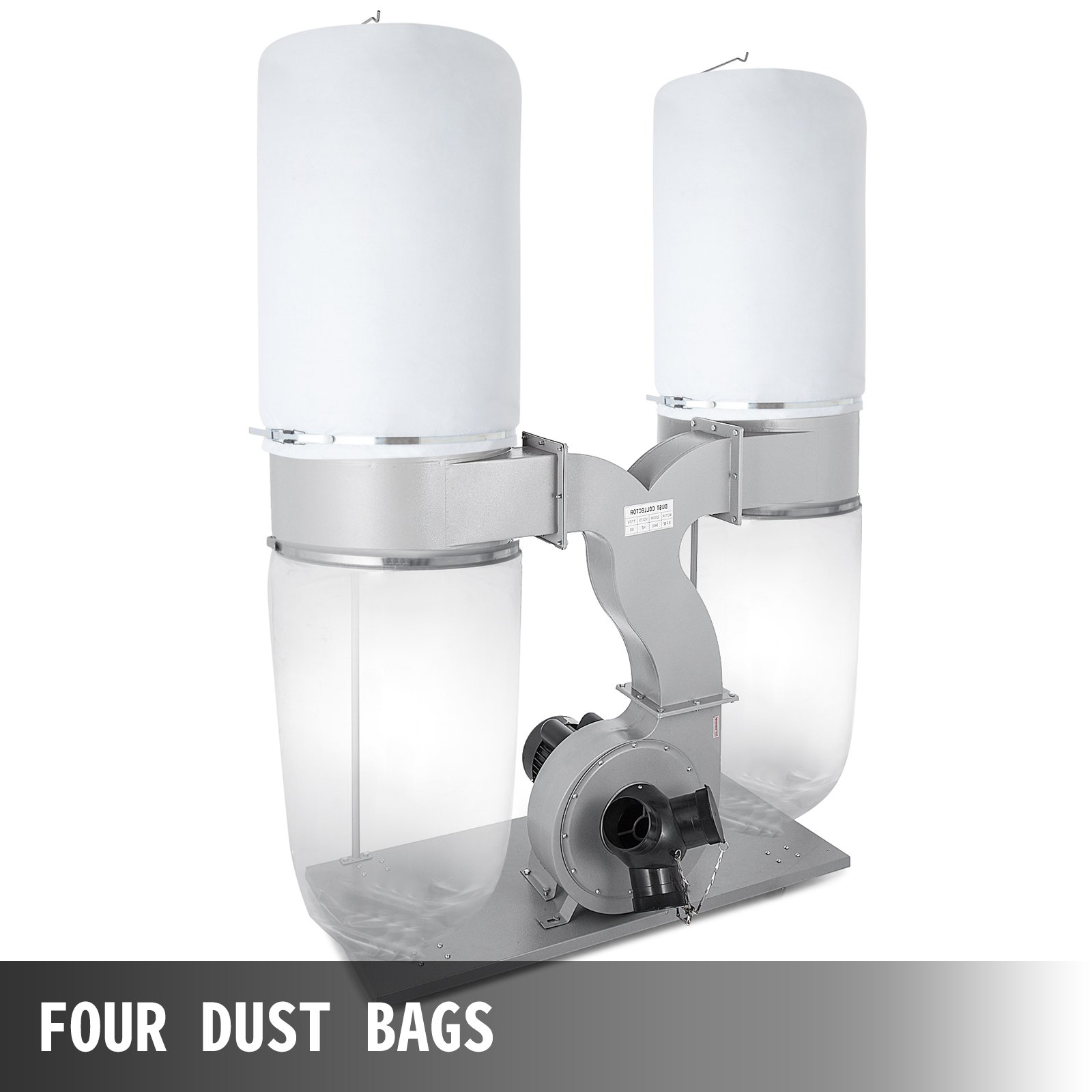 VEVOR 3HP Dust Collector with 2800 CFM Air Flow Bag Dust Collector 110V ...