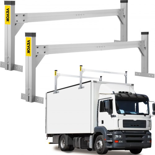 VEVOR Universal Roof Ladder Rack, Fit for 6.2'-8.3' Wide Vans, 2 Bars ...