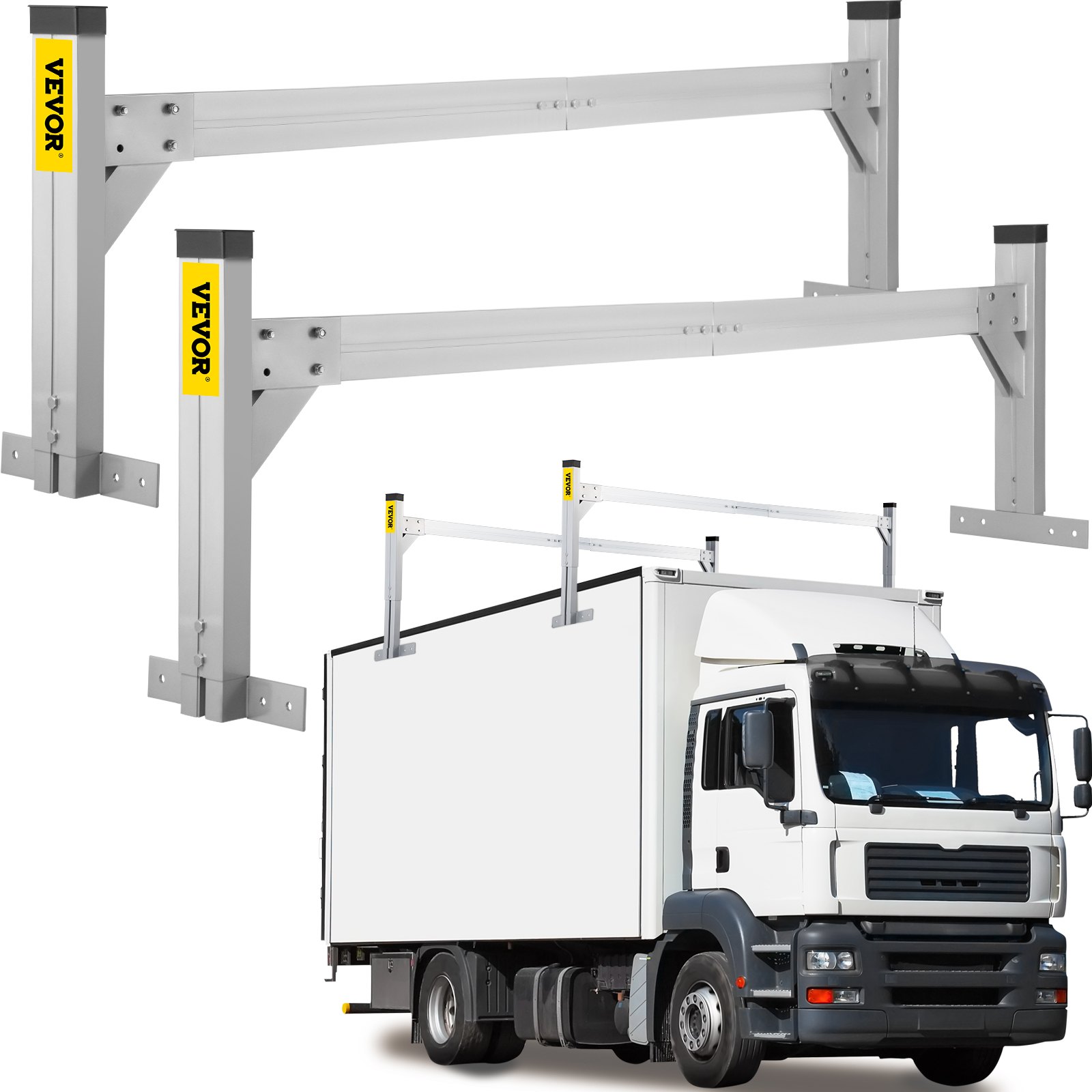 VEVOR Universal Roof Ladder Rack, Fit for 6.2'-8.3' Wide Vans, 2 Bars ...