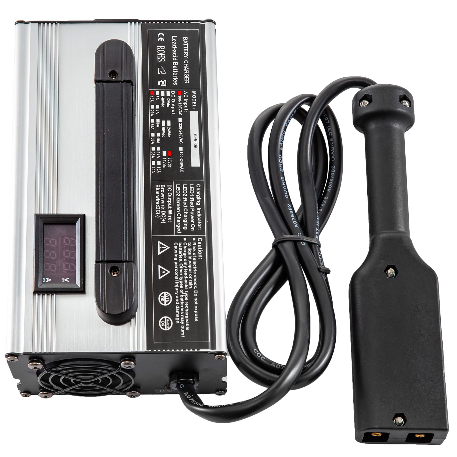 36v 18a Golf Cart Battery Charger D Type Plug 2 Leds For Club Car Ez Go ...