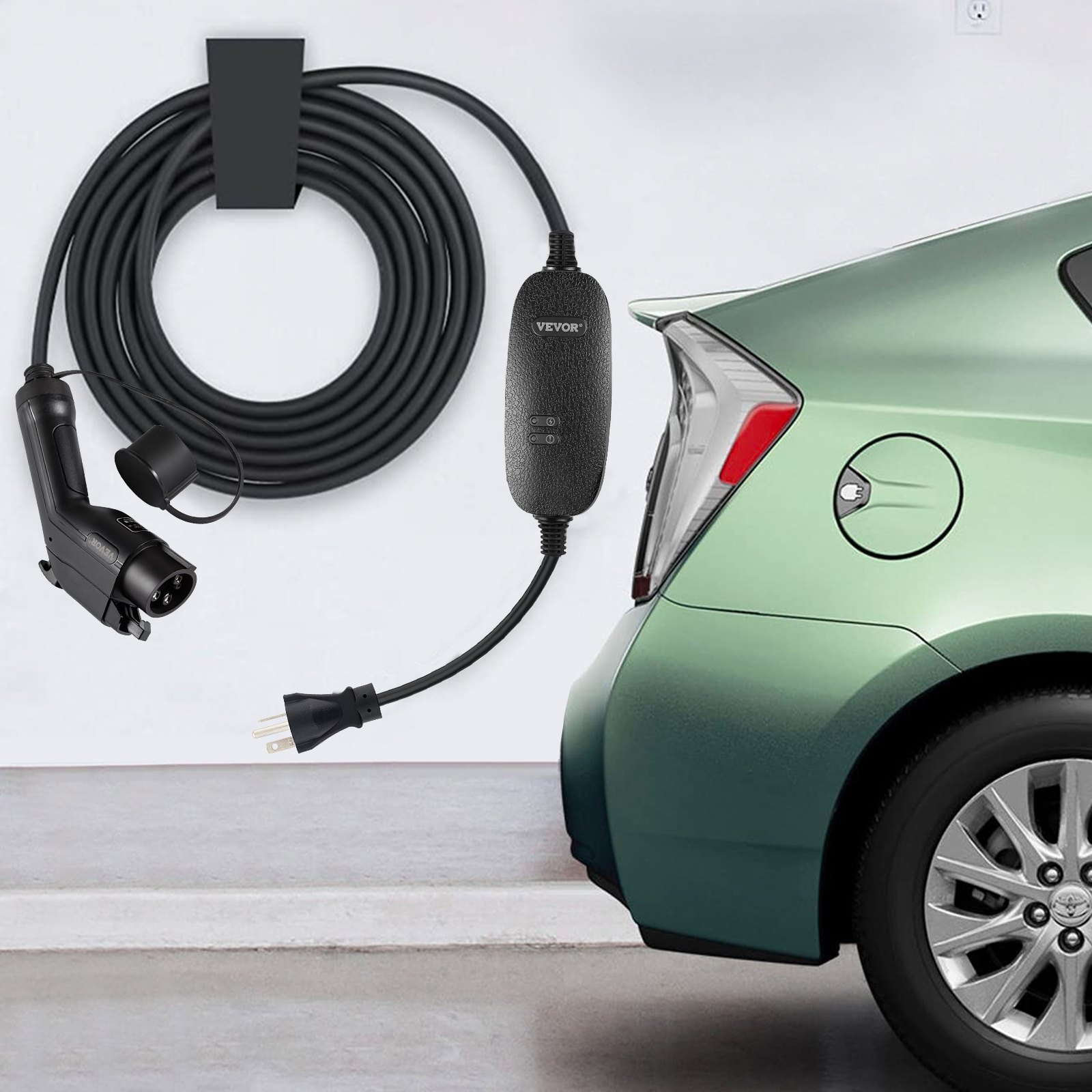 VEVOR Level 2 EV Charger, 16 Amp 110V-240V 3.84 kW, Portable Electric ...