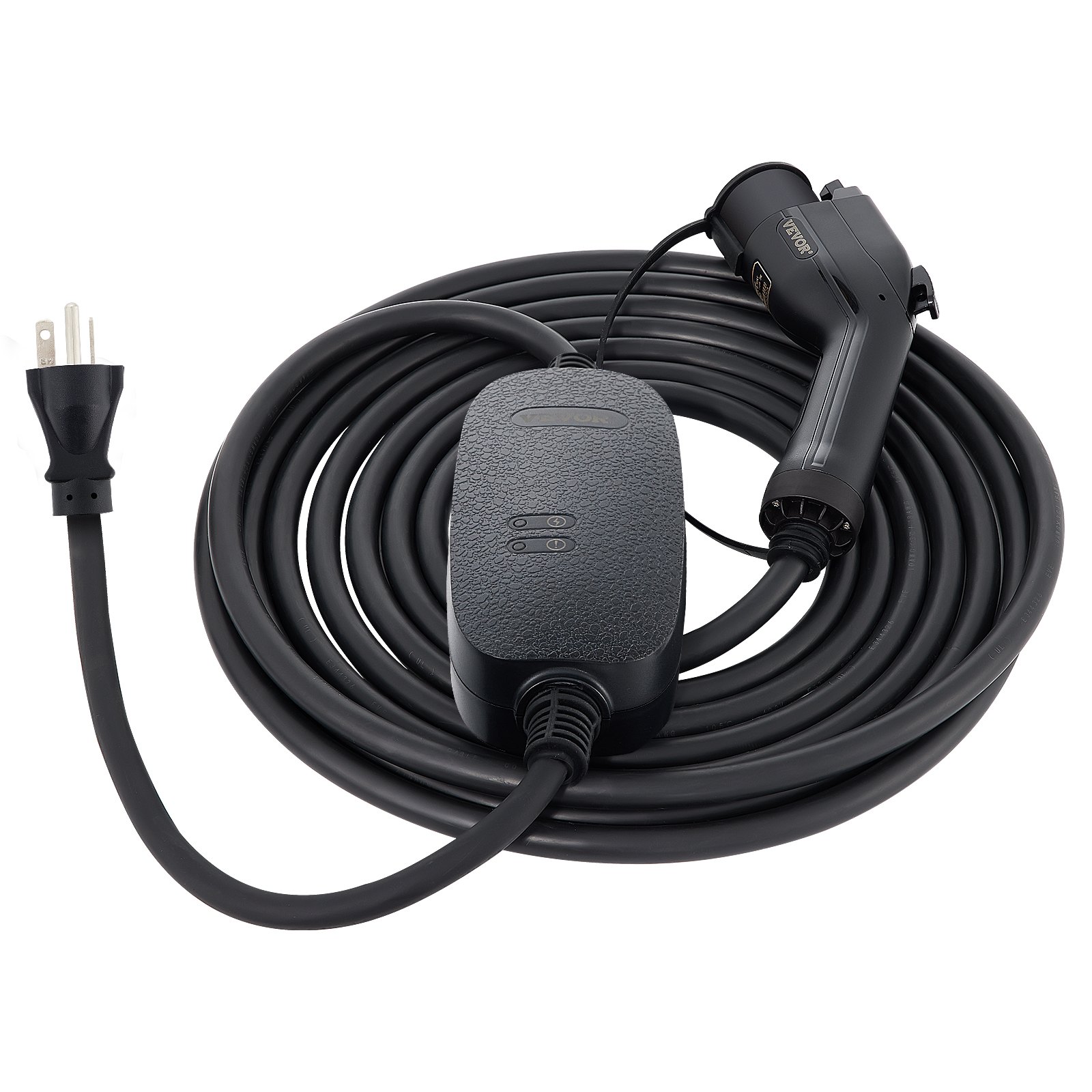 VEVOR Level 1+2 EV Charger, 15 Amp 110-240V, Portable Electric Vehicle ...