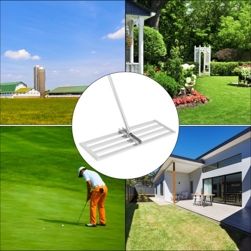 VEVOR Lawn Leveler Tool 30 x 10 in, Lawn Leveling Rake with 77 in Long ...