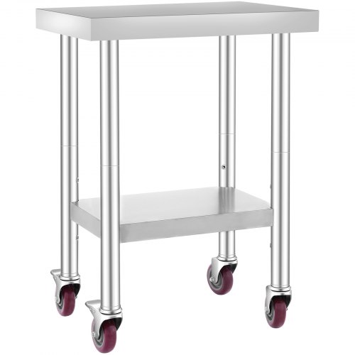VEVOR 24x18x34 Inch Stainless Steel Work Table 3-Stage Adjustable Shelf ...