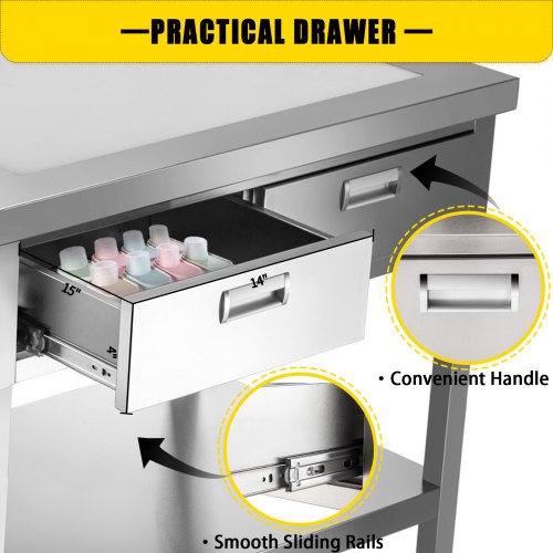 VEVOR Commercial Worktable Workstation 24 x 36 Inch Commercial Food ...