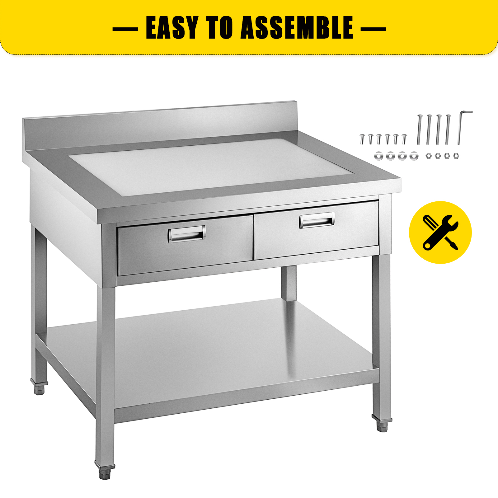 Vevor Commercial 24"x36" Stainless Steel Work Prep Table Workstation W ...