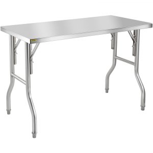 Vevor Commercial Stainless Steel Folding Work Prep Tables Open Kitchen ...