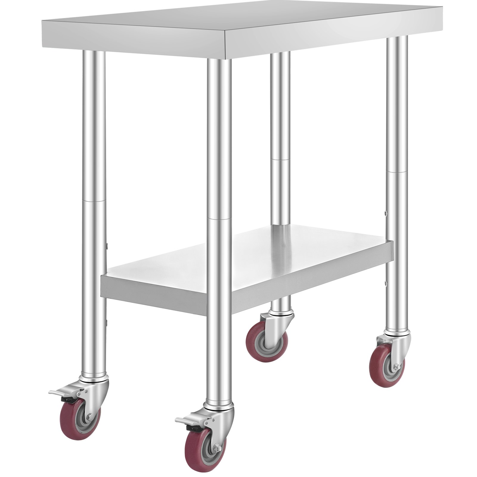 VEVOR 30x18x34 Inch Stainless Steel Work Table 3-Stage Adjustable Shelf ...
