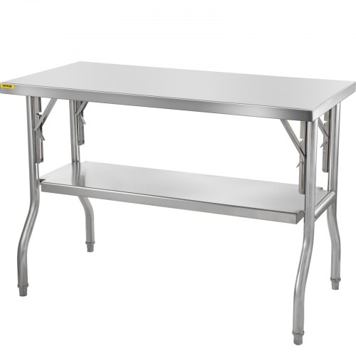 VEVOR Commercial Worktable Workstation 48 x 24 Inch Folding Commercial ...