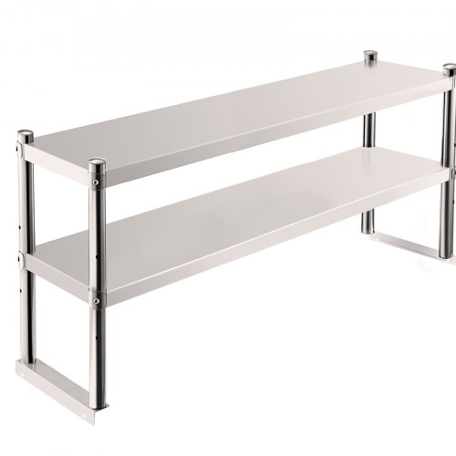 VEVOR Double Overshelf, Double Tier Stainless Steel Overshelf, 36 in ...