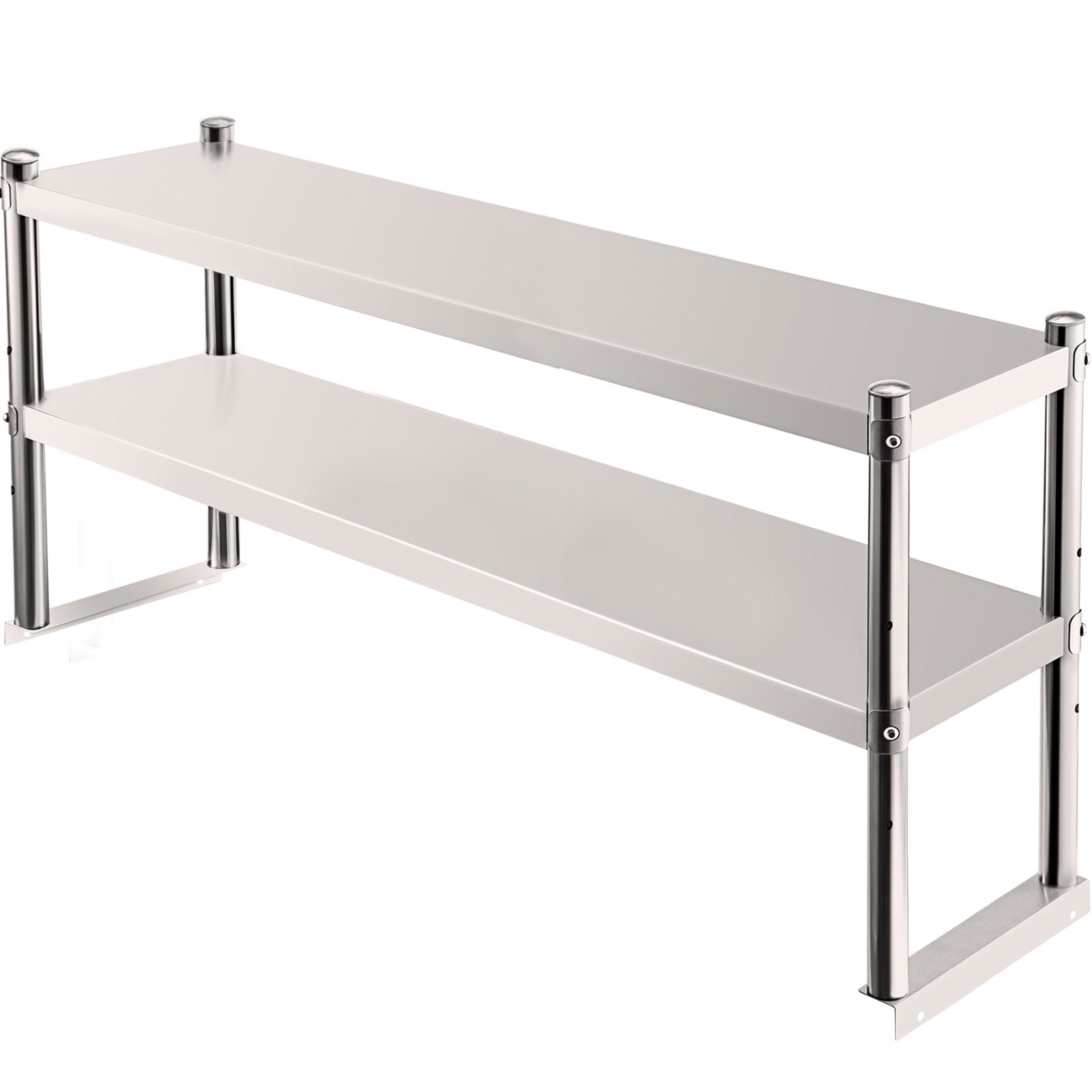 VEVOR Double Overshelf, Double Tier Stainless Steel Overshelf, 36 in ...
