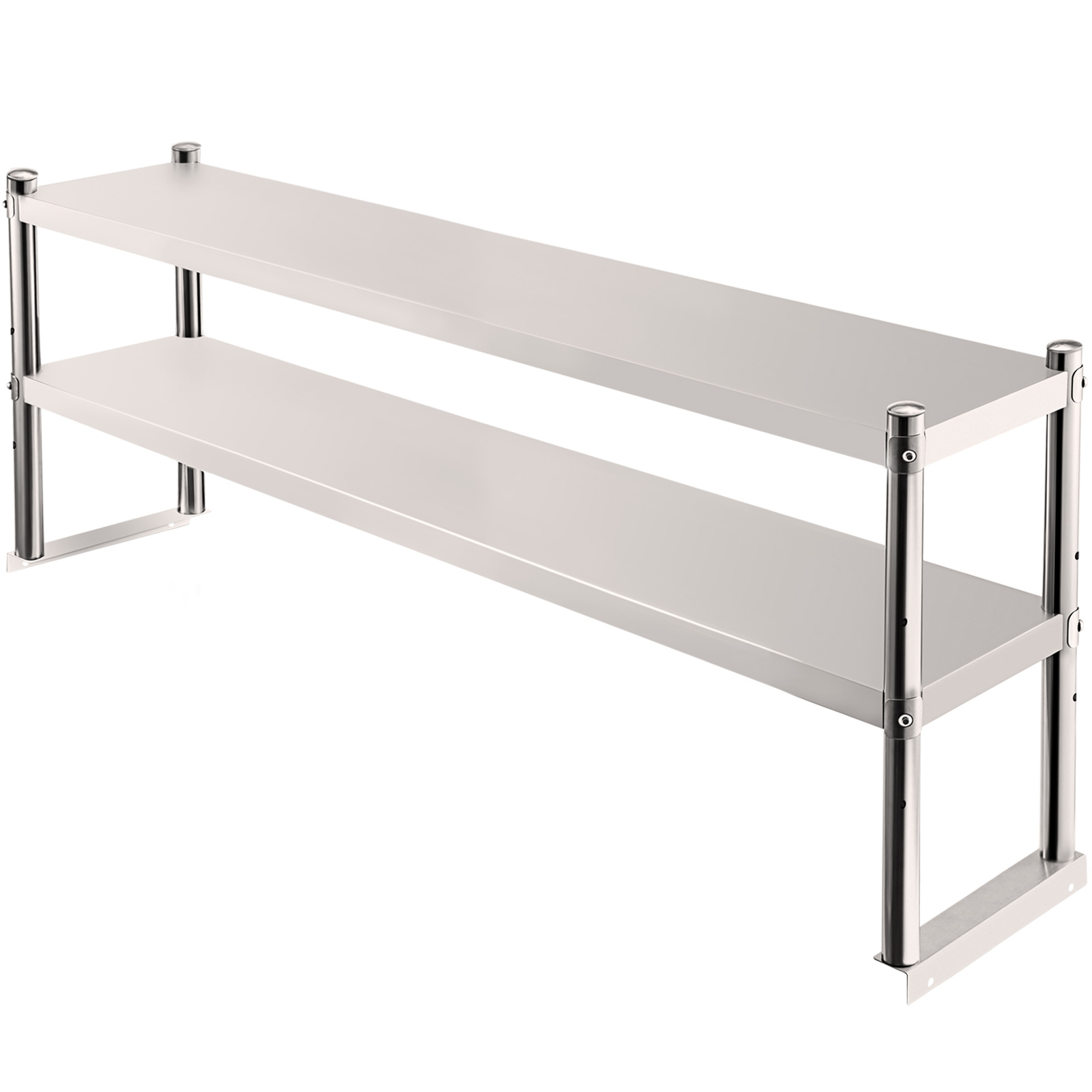 VEVOR Double Overshelf, Double Tier Stainless Steel Overshelf, 36 in ...
