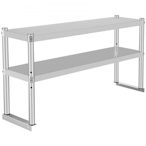 VEVOR Double Overshelf, Double Tier Stainless Steel Overshelf, 48 x 12 ...