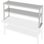 VEVOR Double Overshelf, Double Tier Stainless Steel Overshelf, 48 x 12 ...