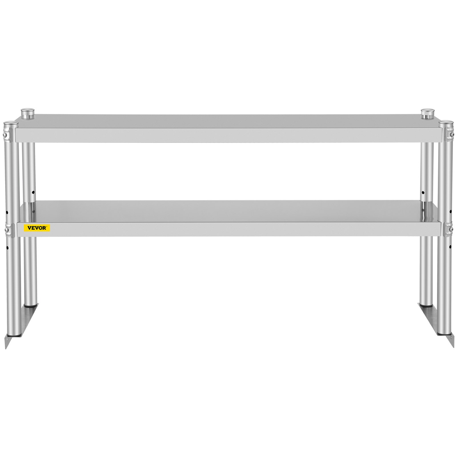 VEVOR Double Overshelf, Double Tier Stainless Steel Overshelf, 48 x 12 ...