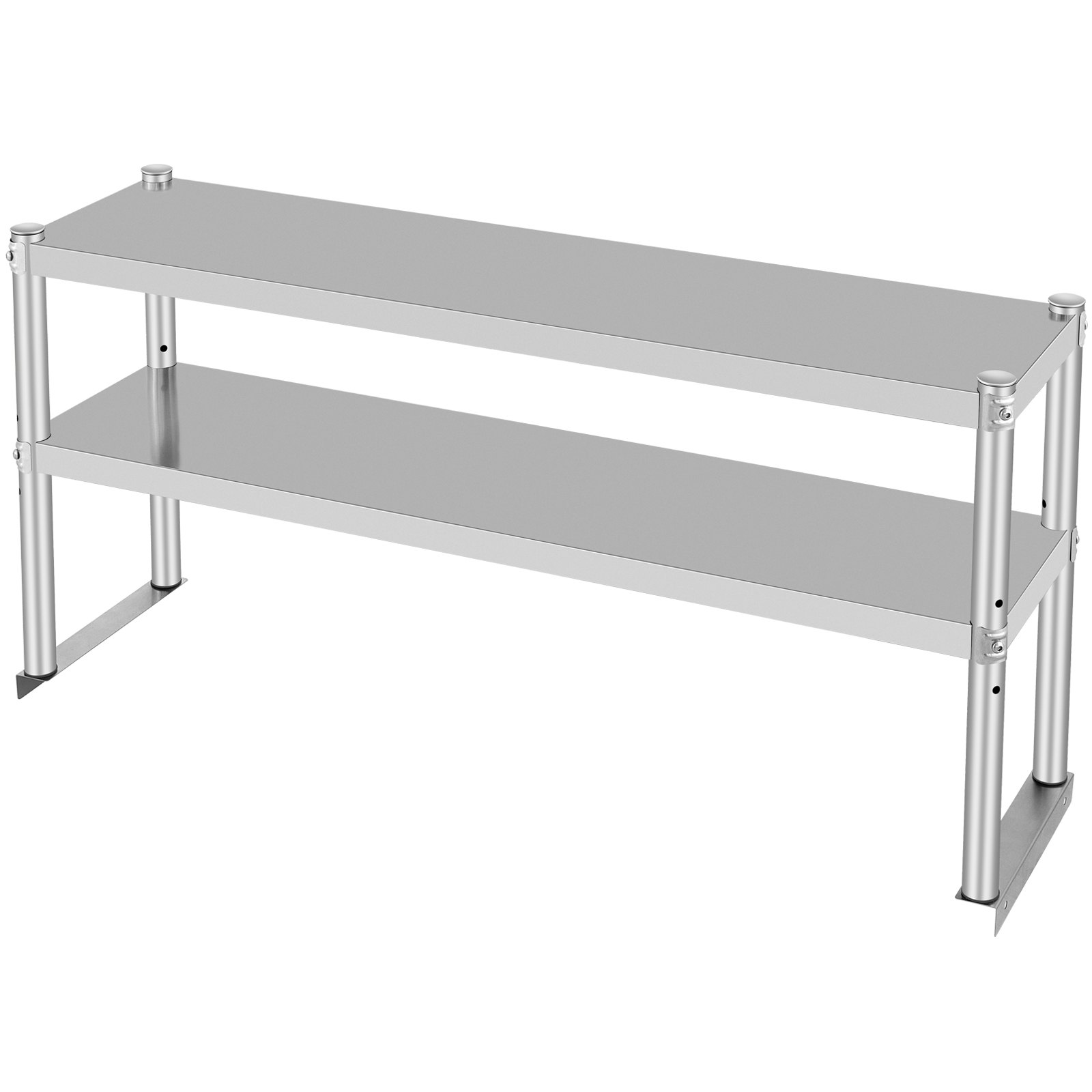 VEVOR Double Overshelf, Double Tier Stainless Steel Overshelf, 48 x 12 ...