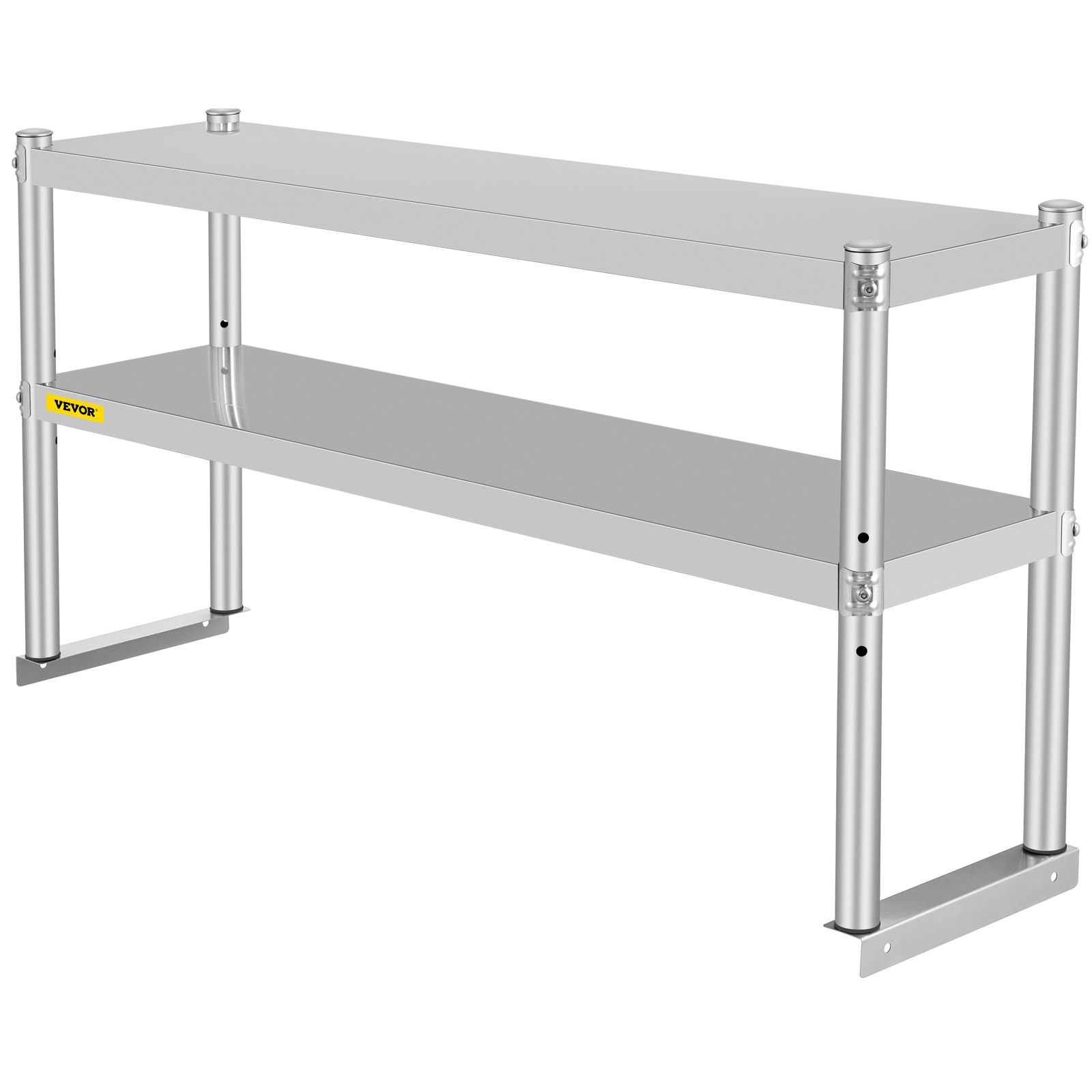 VEVOR Double Overshelf, Double Tier Stainless Steel Overshelf, 48 x 12 ...