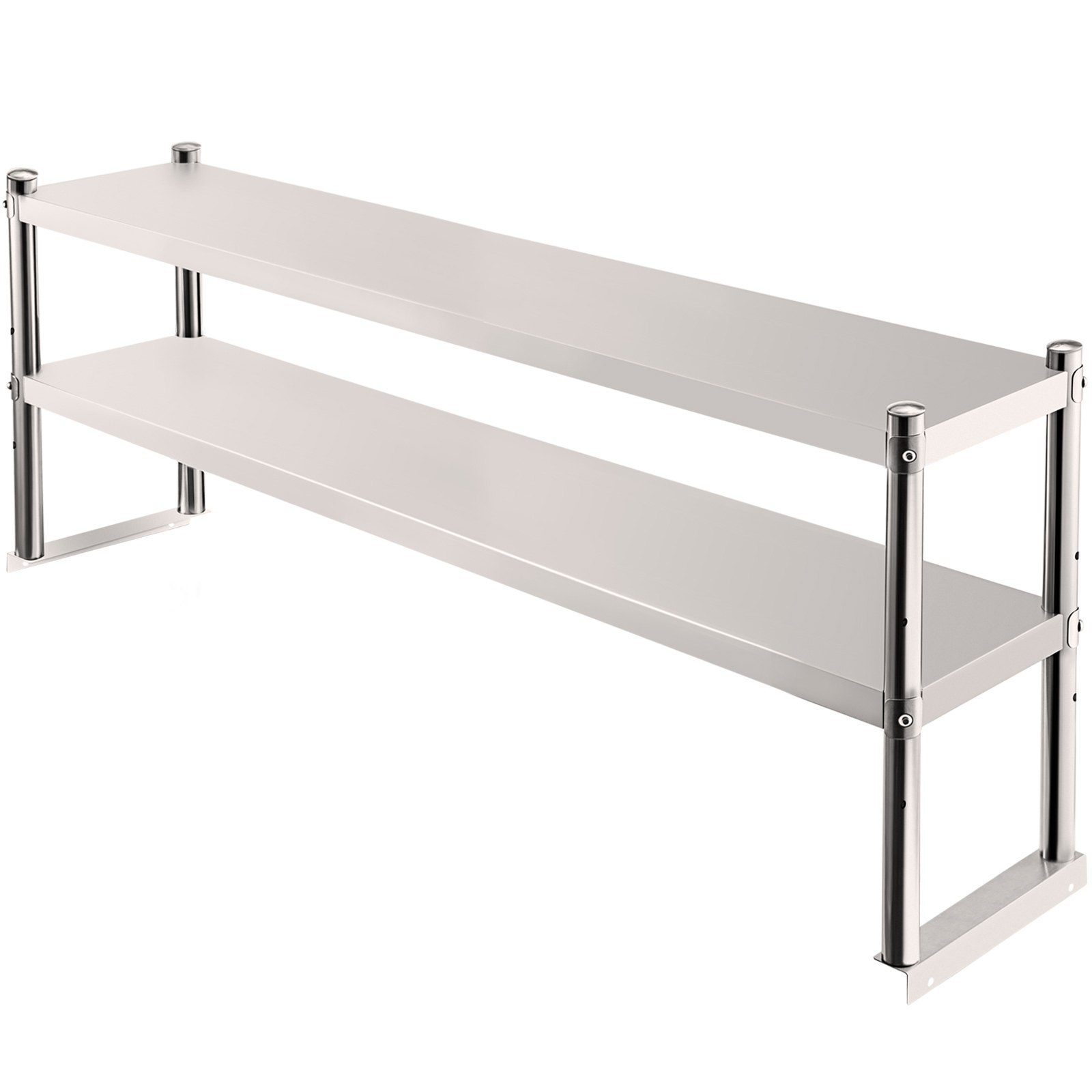 VEVOR Double Overshelf, Double Tier Stainless Steel Overshelf, 60 in ...